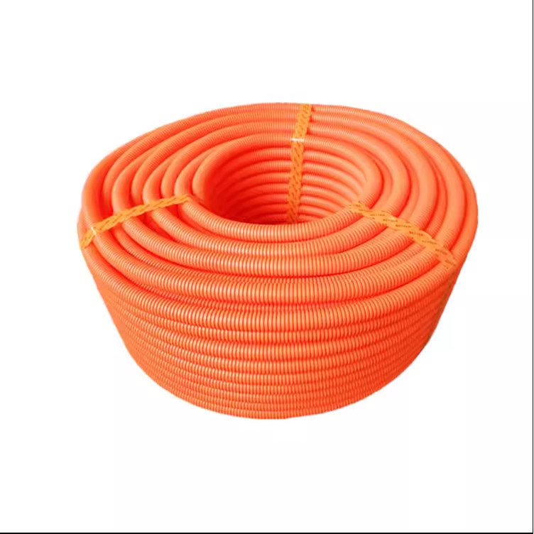 PER / ROLL PVC 1/2 3/4 orange currugated flexible conduit hose Wire ...