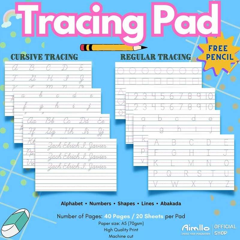 40 Pages Kids Tracing Pad ( Alphabet, Numbers, Shapes, Name, Etc) 154 ...