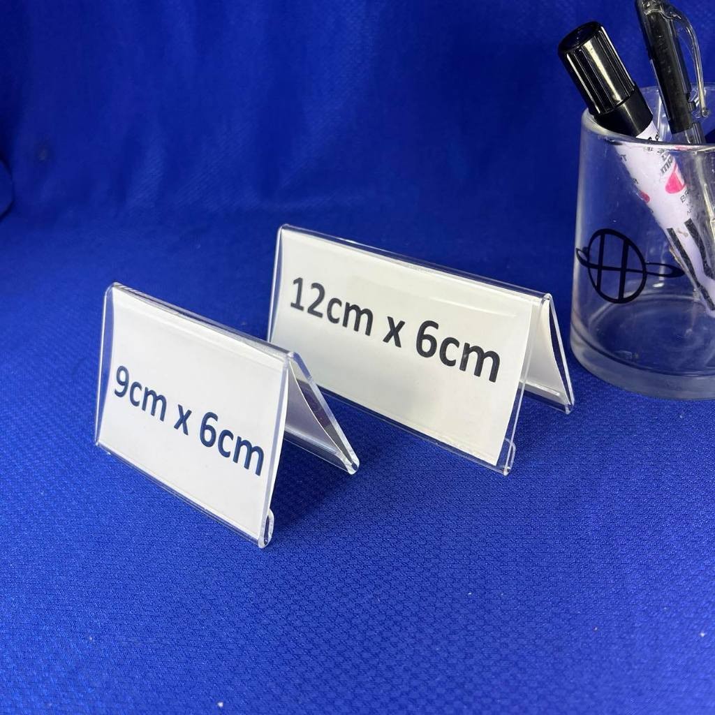 10pcs Clear Acrylic Tent Style Stand [15x8cm,12x6cm, 9x6cm]Table Sign ...