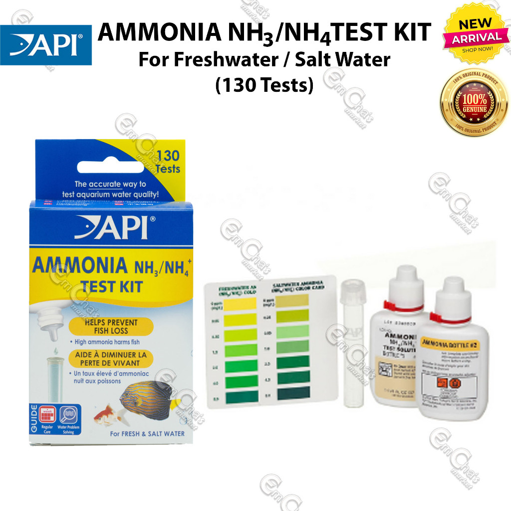 API Ammonia Test Kit NH3/NH4 (130 Tests) For Freshwater And Saltwater ...