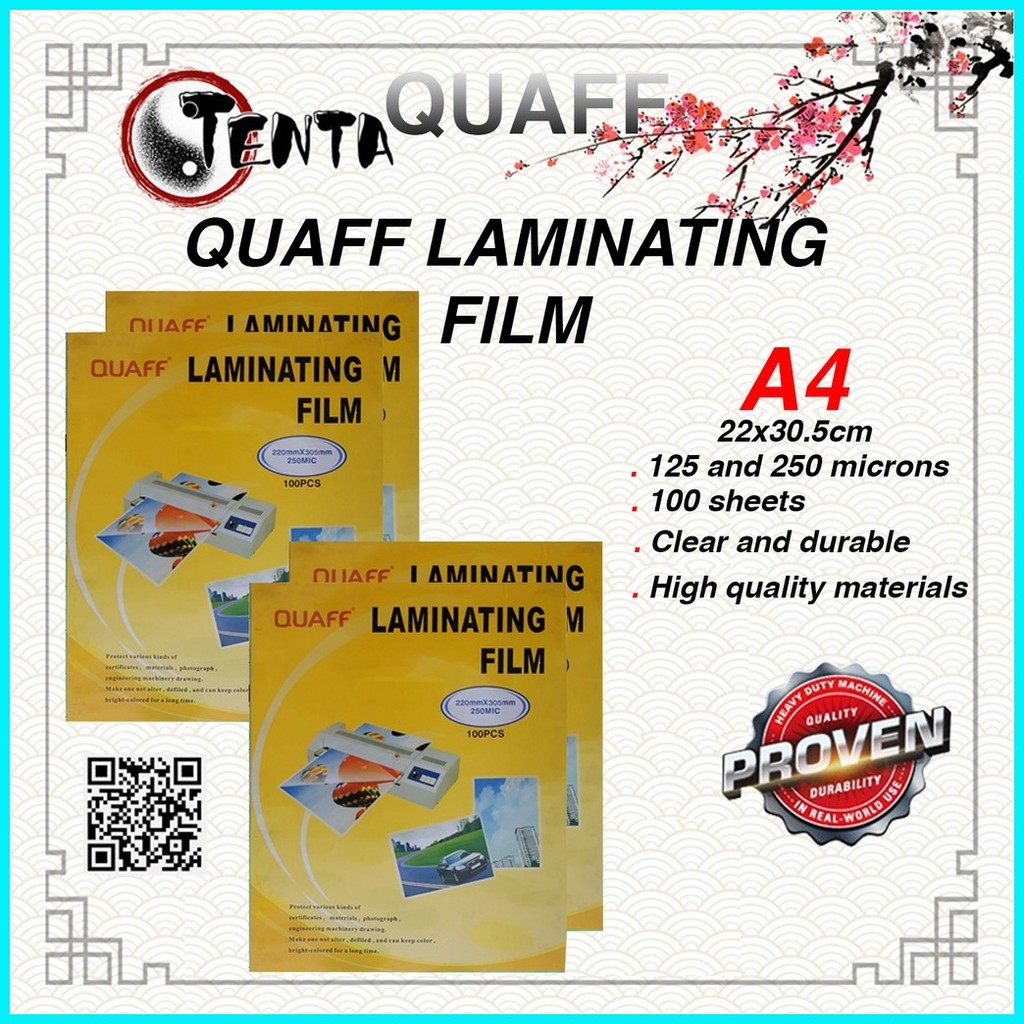QUAFF/MINYUAN Laminating Film A4 (216 x 303mm) (100pcs) | Shopee ...