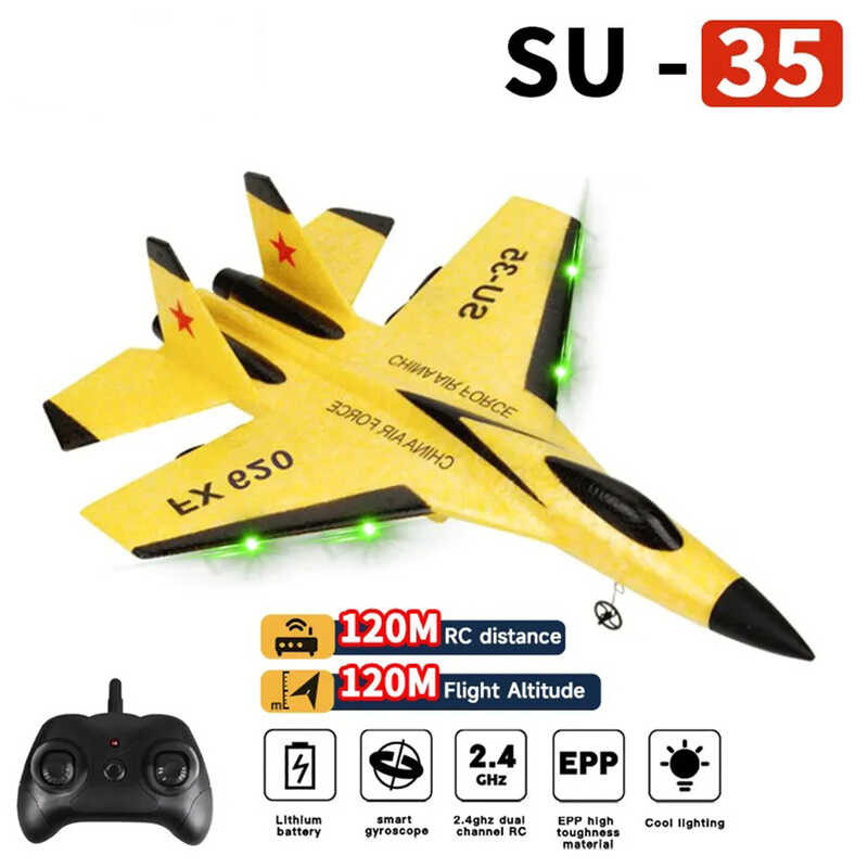 Su35 RC Plane 2.4G Sa LED Lights Aircraft Remote Control Flying Model ...