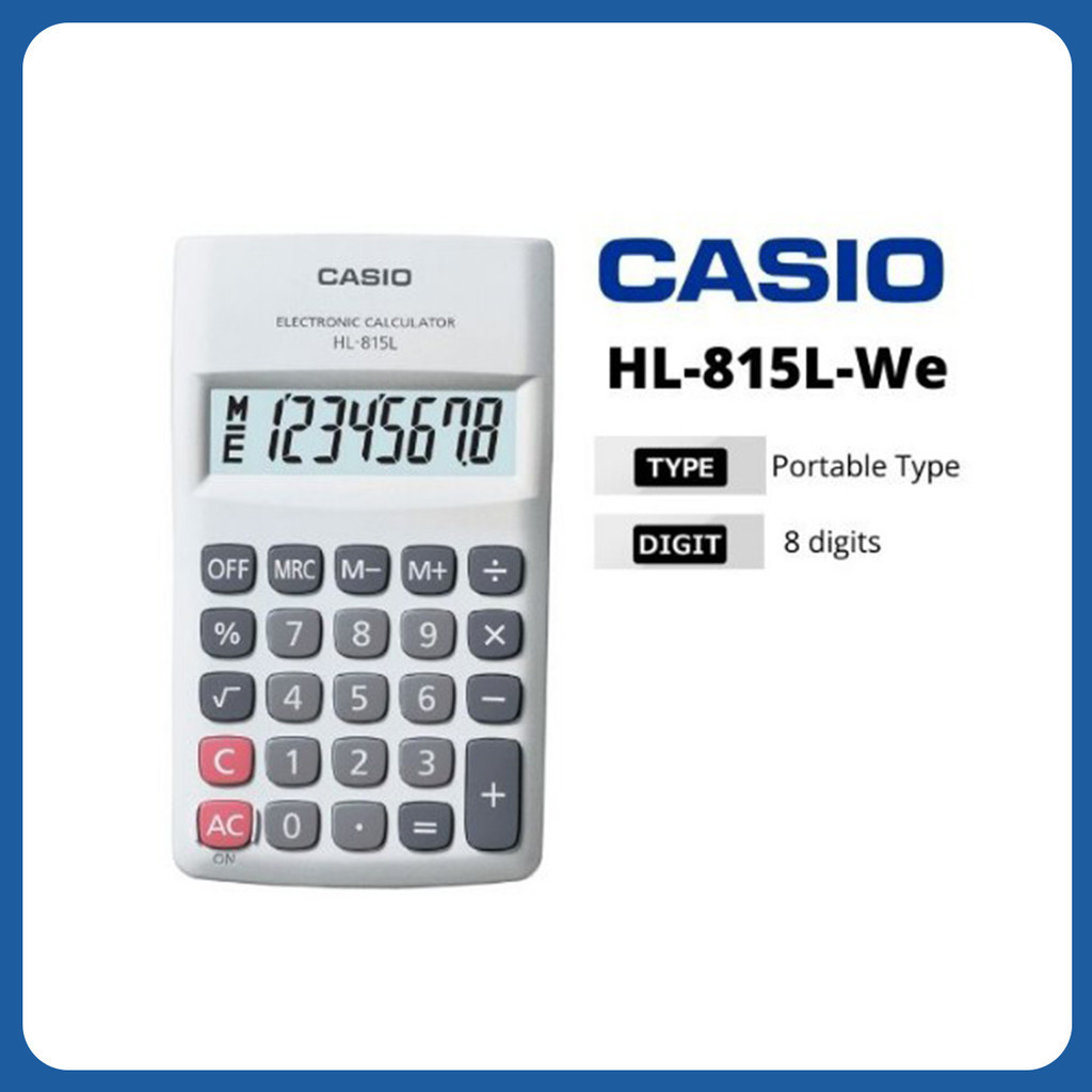 Casio HL-815L-WE Practical Calculators (Battery-operated) travel calculator, Cal. for bus. 100% ...