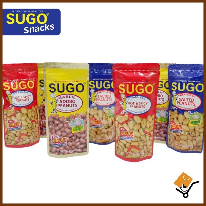 Sugo Greaseless Salted Peanuts Resealable Pack Set Of 3 100g | Shopee ...
