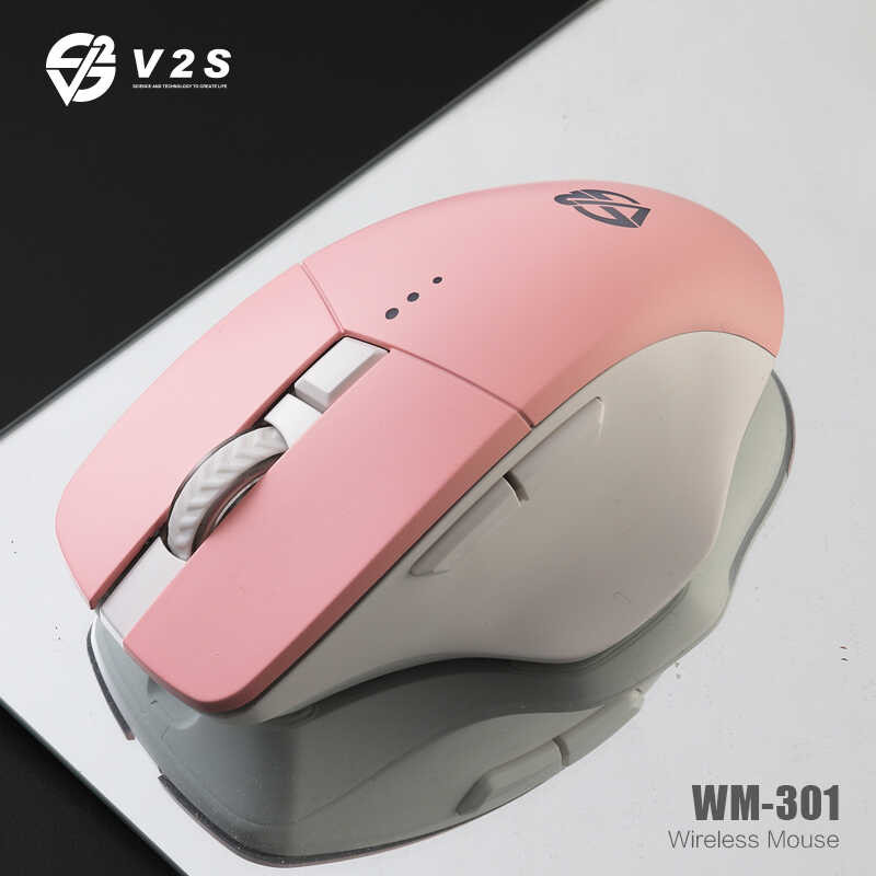 V2s Wm-301 Rechargeable Wireless Mouse 2.4G Ergonomic Silent Click For ...