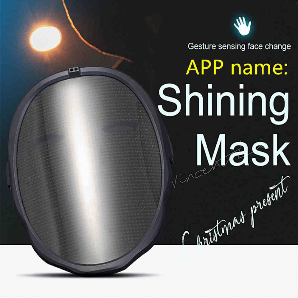 Bluetooth RGB Light Up LED Mask Diy Picture Animation Text Halloween ...