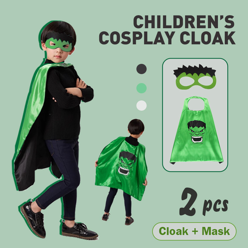 [MICCYBC]2-8Y Kids Mask+Cape Set Hulk Spiderman Superman Batman ...