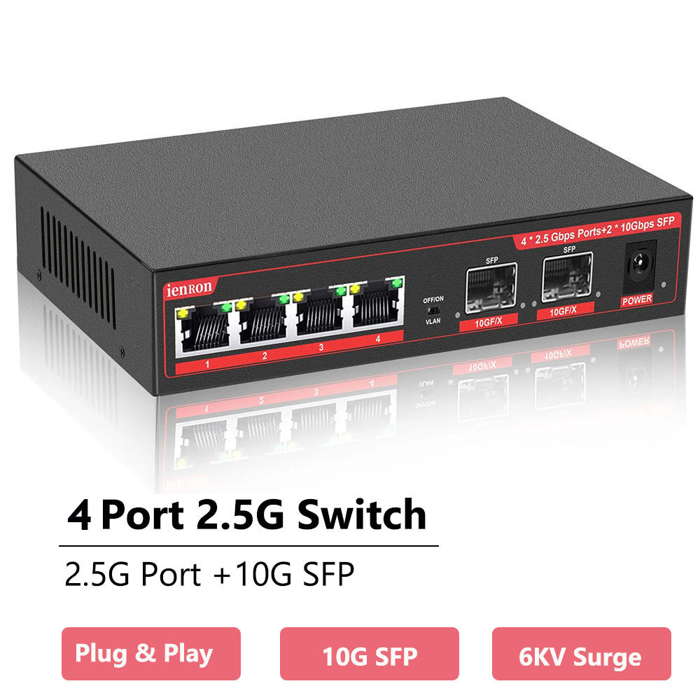 2.5 gbps Switch 4 Port 2.5G Gigabit Switch 10G SFP Ethernet Network ...