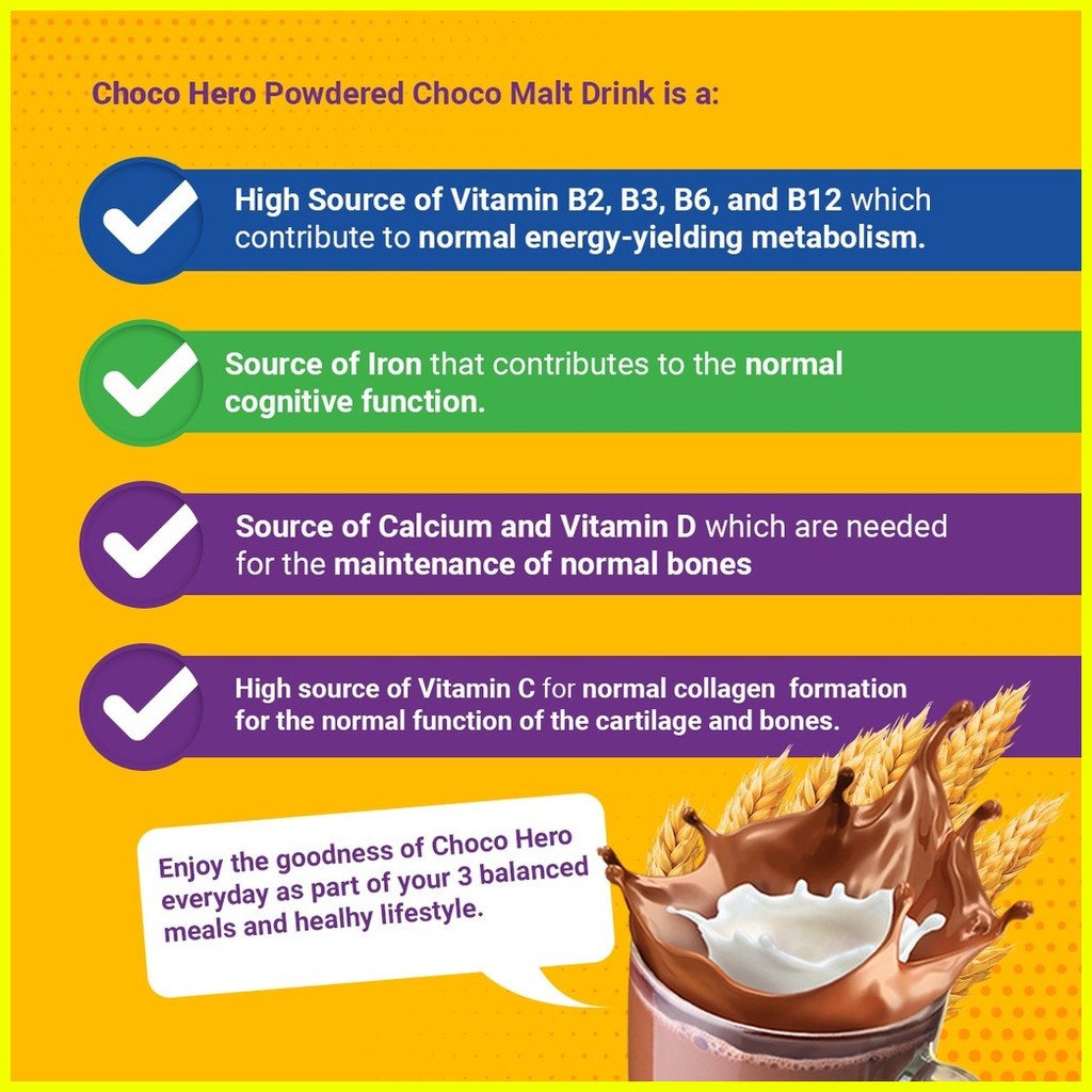 ♀ ♈ CHOCO HERO Powdered Choco Malt Milk Drink 600g x2 | Shopee Philippines