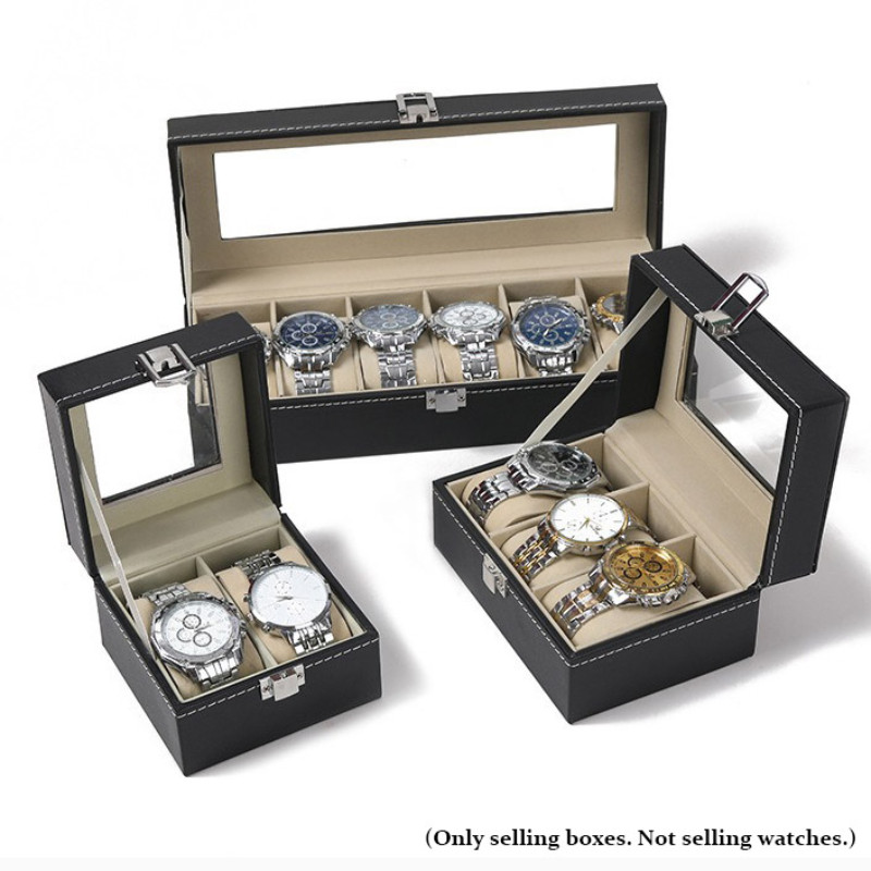 2/3/6/12 Slots Watch Storage Box Portable Travel Pu Leather Display ...