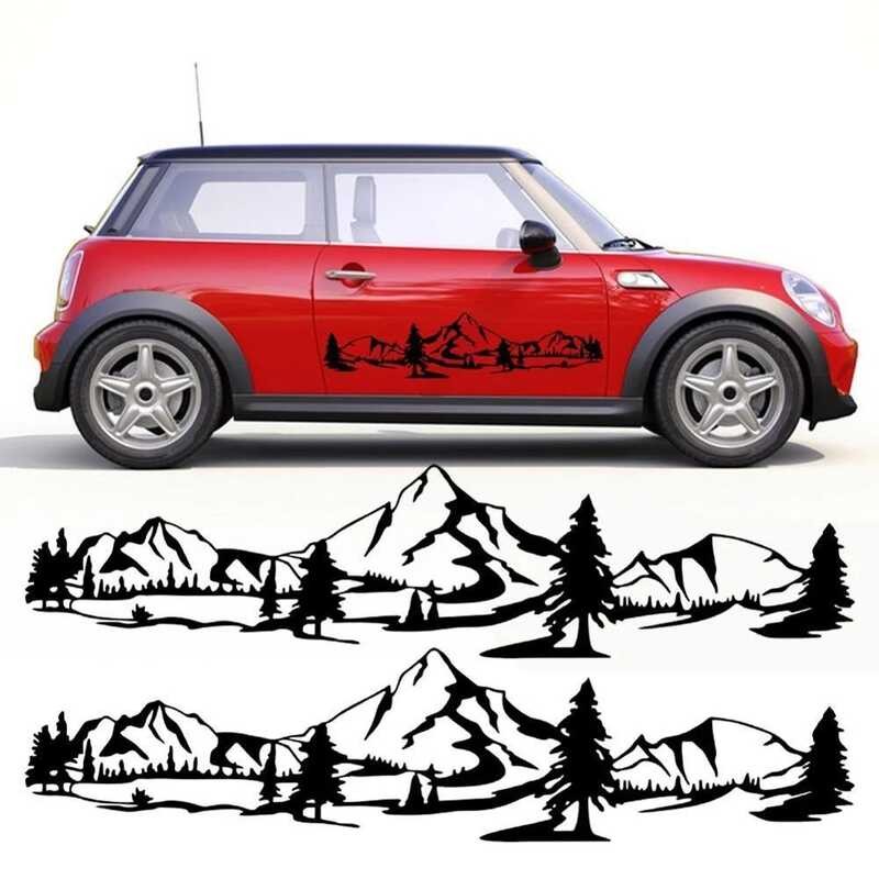 tree decals mountain bike scenes RV vinyl graphics kit trailer auto ...