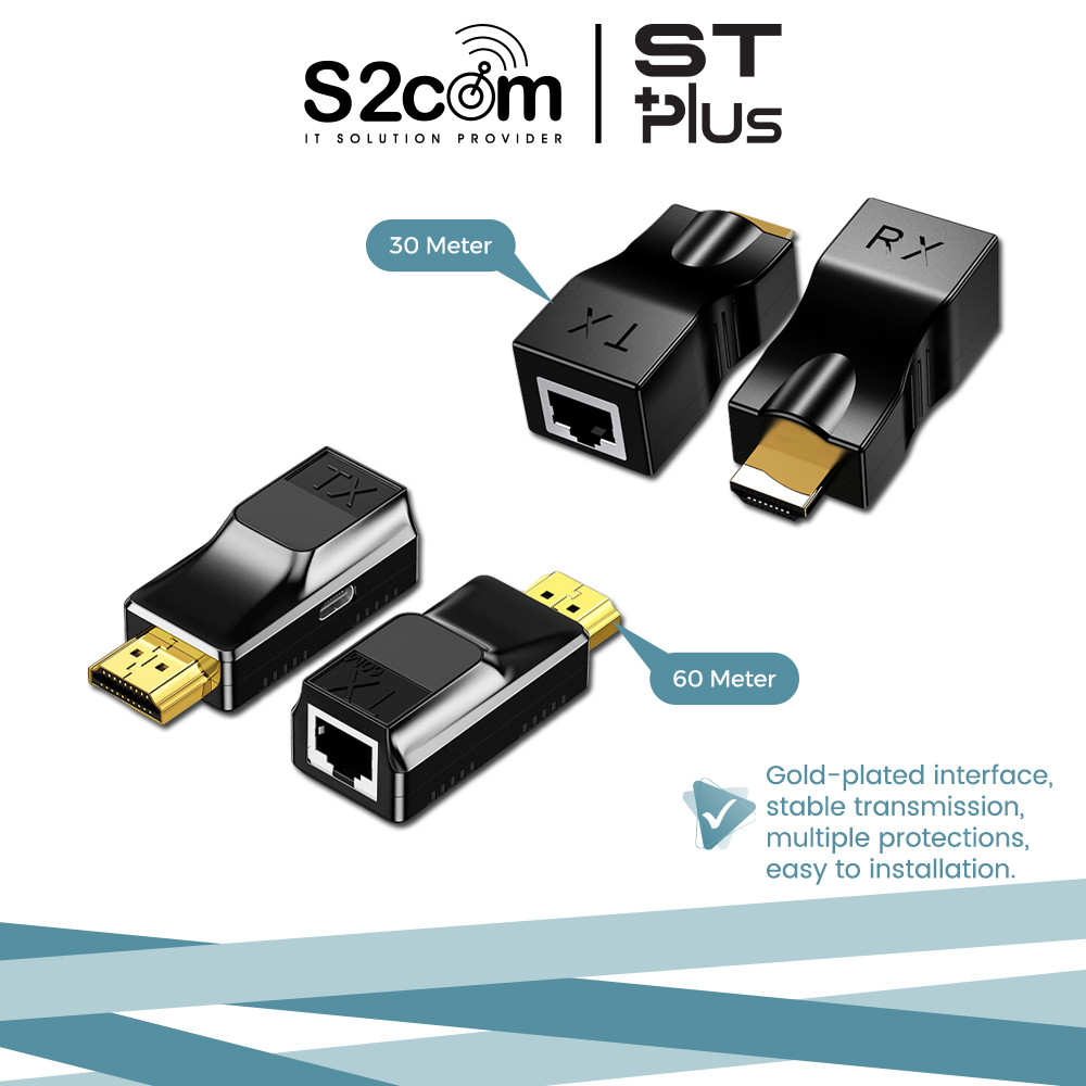 HDMI Network Extender Converter Adapter 30/60 Meter HDMI To RJ45 By ...