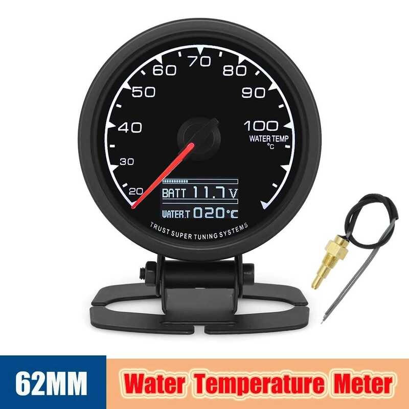 A 2.5"62Mm Auto Digital Water/Oil Temperature Gauge Red Led Pointed ...
