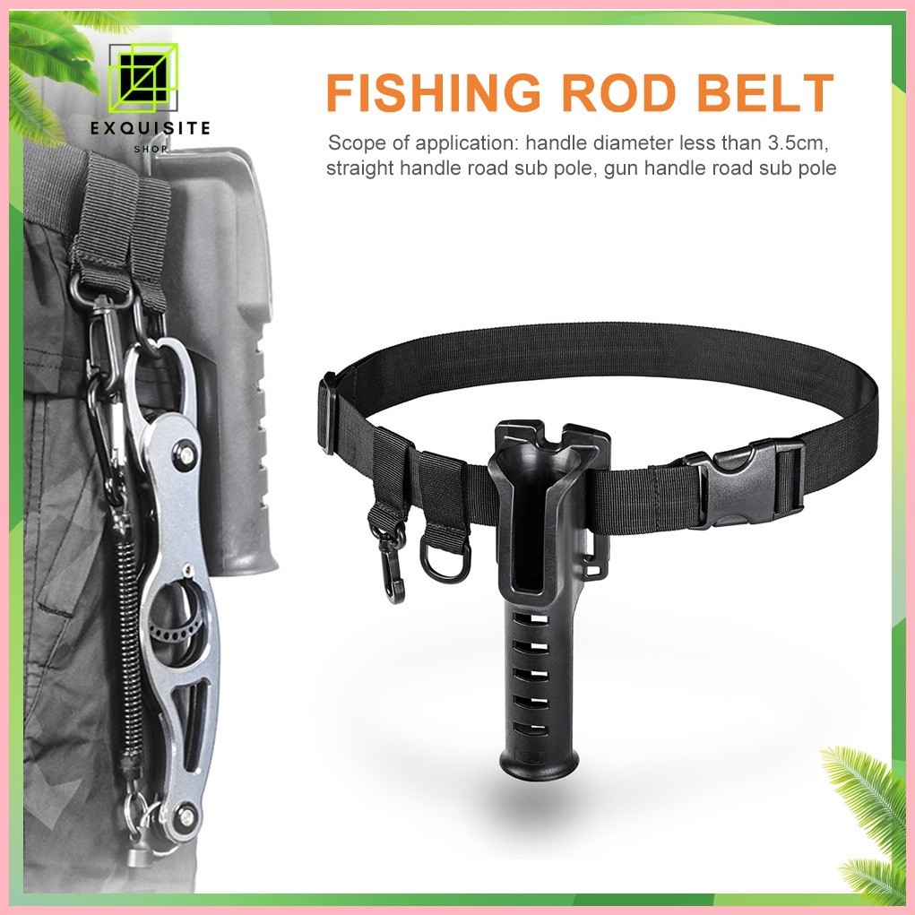 【EST】Adjustable Fishing Waist Belt Padded Fishing Rod Holder Tackle ...