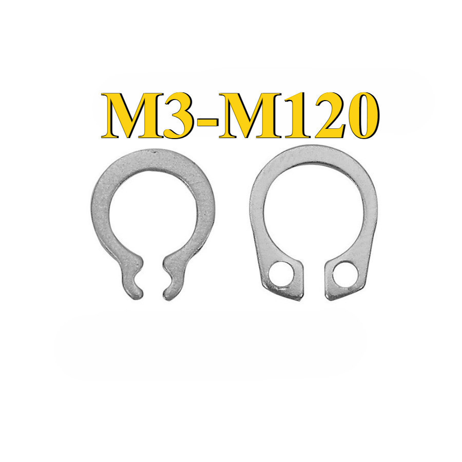 304 SS C-Clip Retaining Rings - Heavy Duty External Circlips for ...