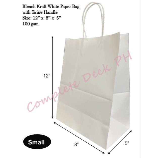 SALE: 50 pcs Bleached White Kraft Paper Bags 100 gsm! | Shopee Philippines