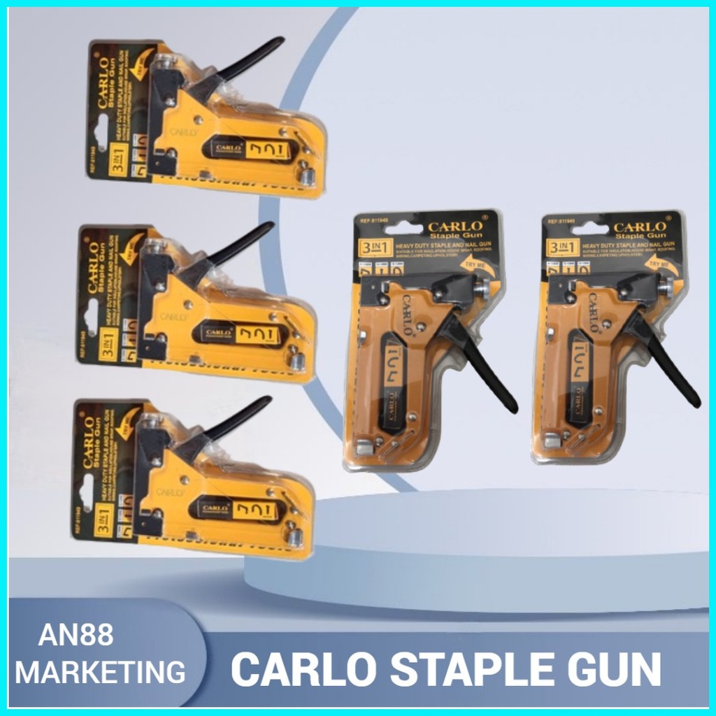 Original 3 in 1 Staple Gun Tacker Tucker w/ Staple Wire Included (CARLO ...