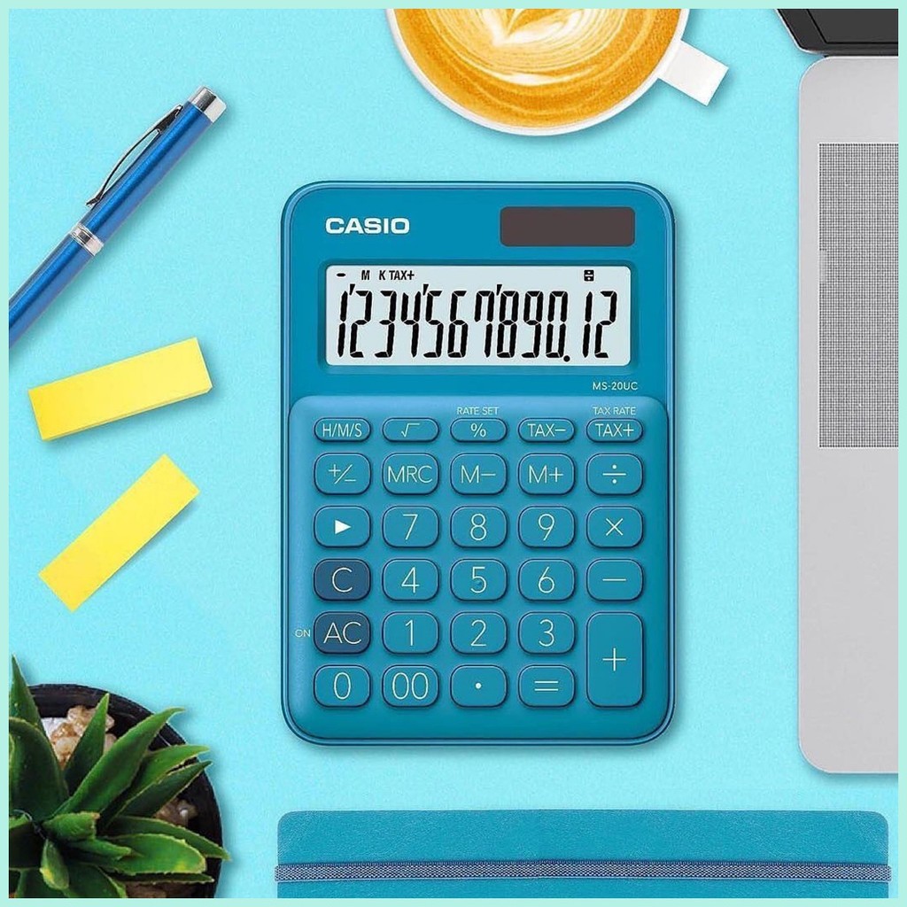 Casio Mini Desk Type Calculator Ms-20uc-bu Blue, Time calculation, Tax ...