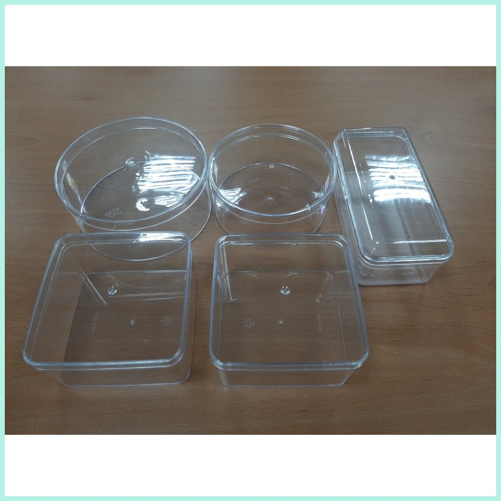10pcs Acrylic Cake Box ( Square Thin ) | Shopee Philippines