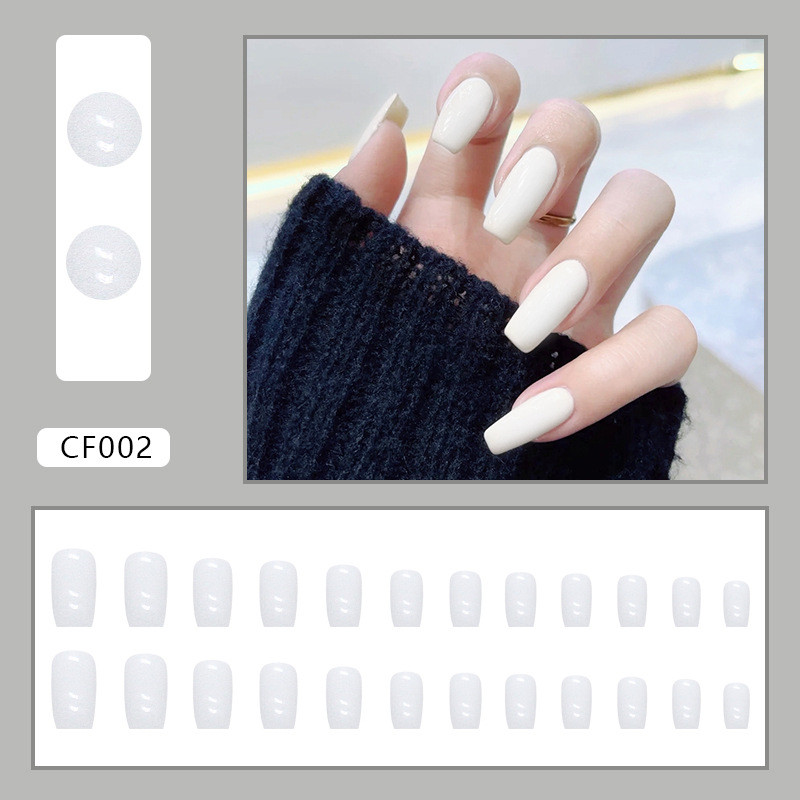 【Free Gift】24Pcs Short Pure Color Fake Nails Set with Jelly Glue Nail ...