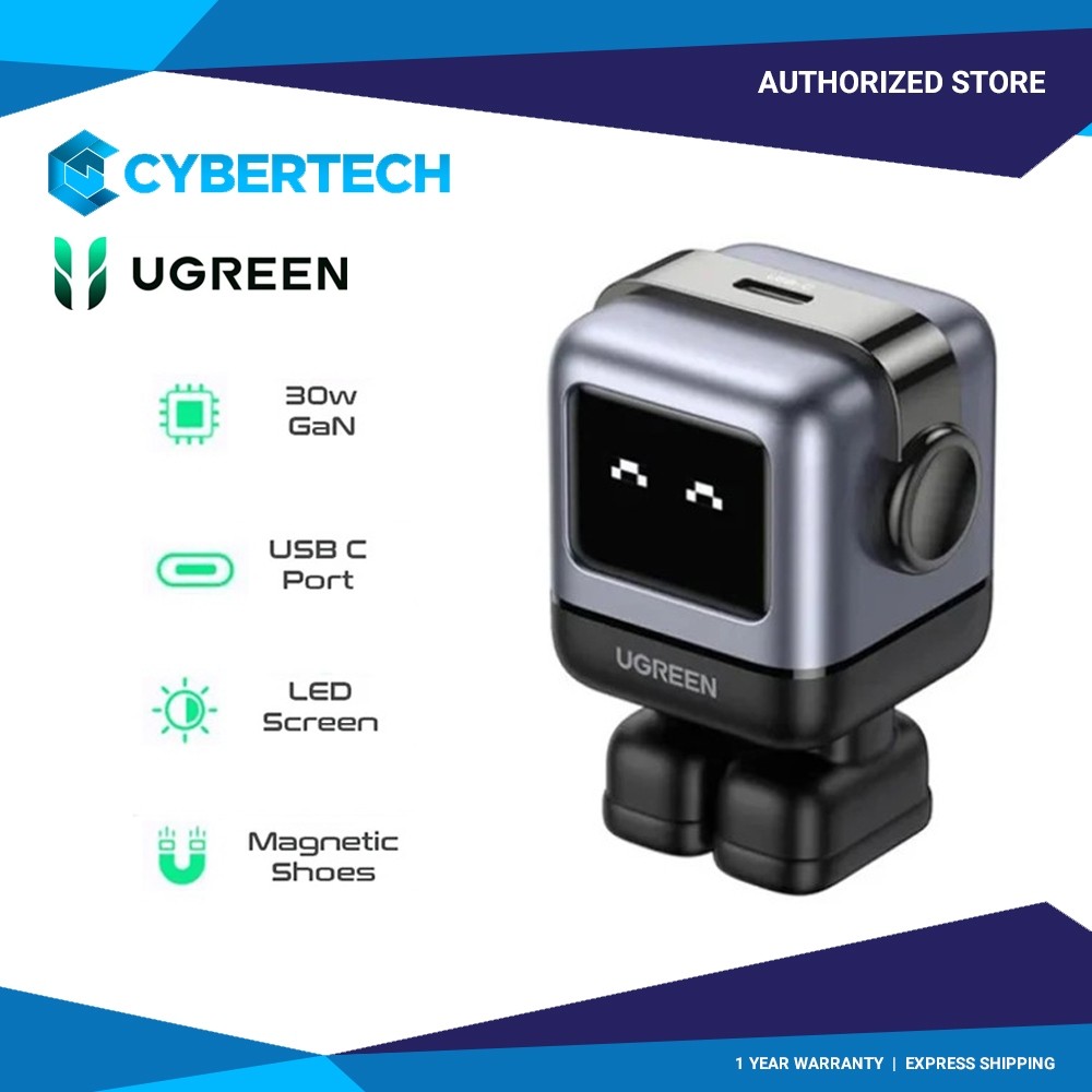 Ugreen Mini Robot Nexode 30W SPACE GREY USB-C PD GAN Fast Charger CD359 ...
