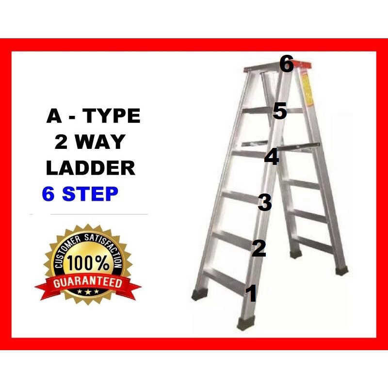FOLDABLE A-Type ALUMINUM LADDER 5 6 ,7 Steps, 8 STEPS | Shopee Philippines