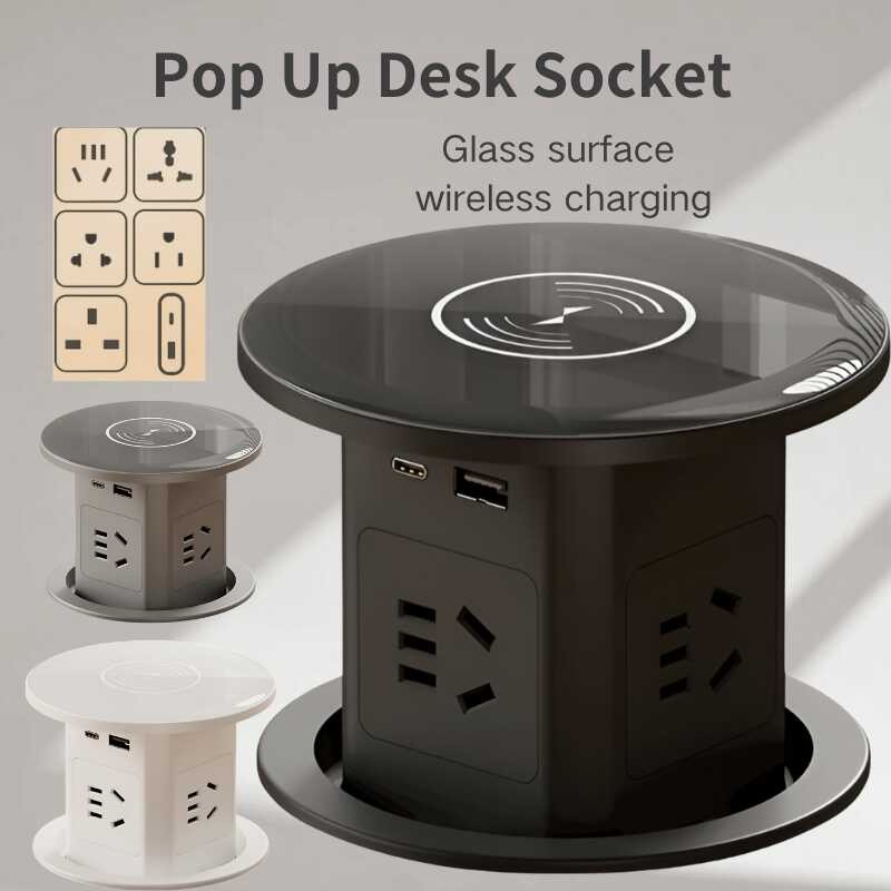Lifting Desk Power Automatic Pop Up Elevator Socket Tower Socket US UK ...
