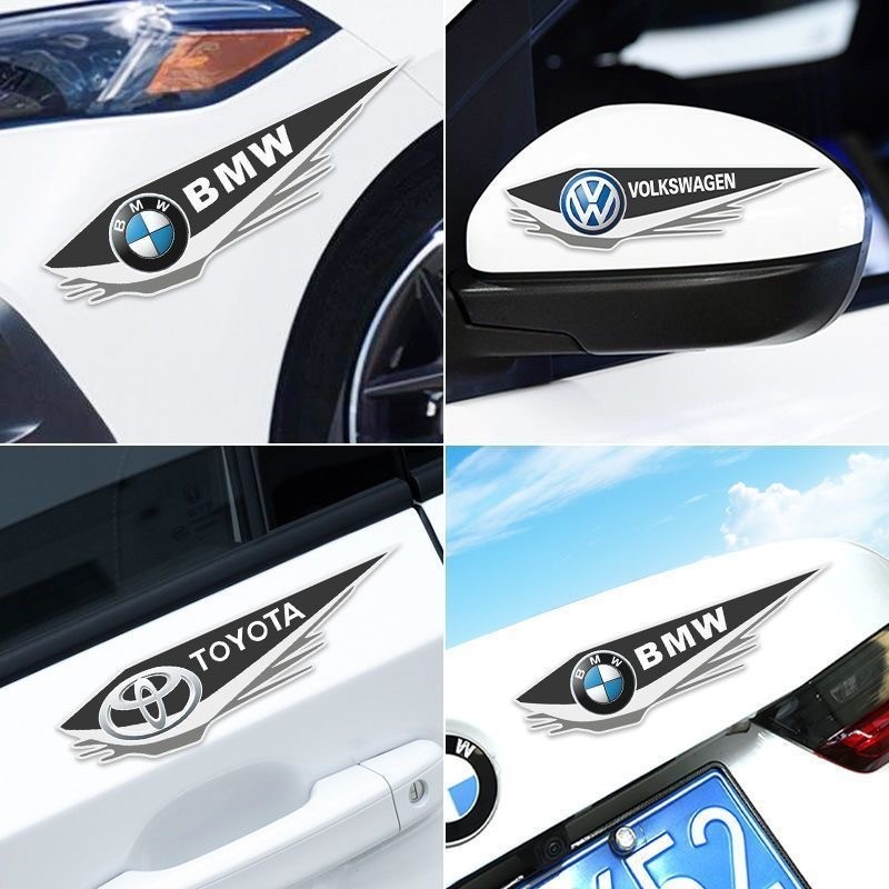 High quality 4Pcs Car Logo Stickers car paint scratch cover stickers ...