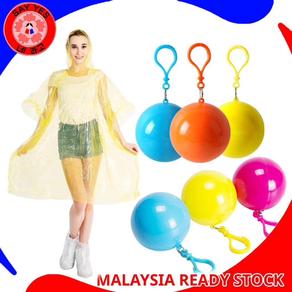 SayYes Portable Raincoat Ball Rainproof Disposable Raincoat Compression ...