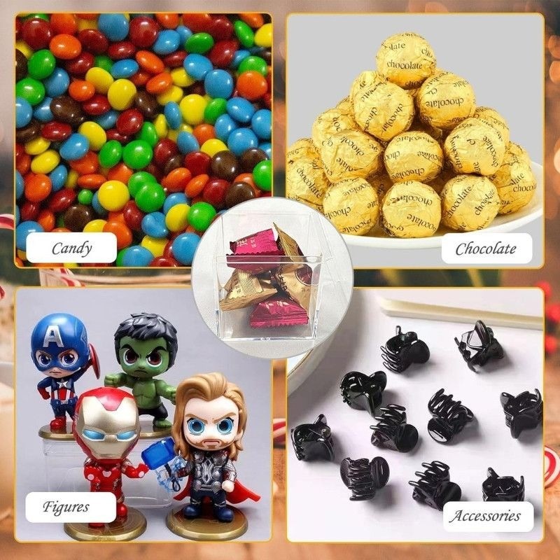 Clear Acrylic Candy Box - Transparent Plastic Square Cube Cake Dessert ...