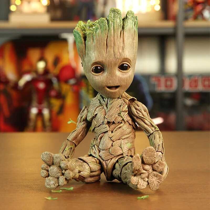 Avengers The Groot Little Tree Man Anime Movie Character Modeg Figure ...