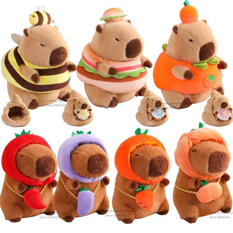 Bee Cosplay Capybara Hamburger Cloth Capibara Plushie Stuffed Vegetable ...