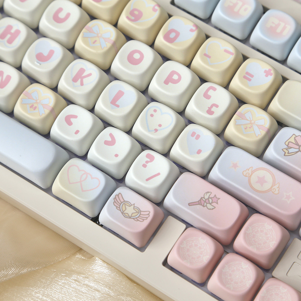 PBT Keycap MOA Original Magic Ulala Girl Keycap Cute Round Pink Dye ...