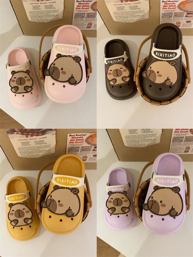 Cartoon Capybara Hole Shoes Cute Capabala Slippers Soft Bottom Slippers ...