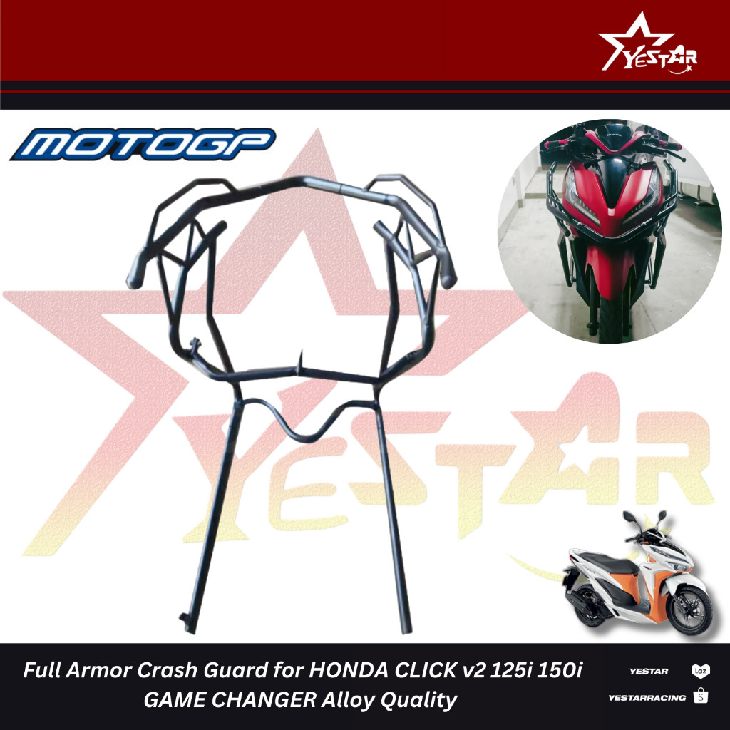 Yestar Racing Set Alloy Full Armor Crash Guard FOR HONDA CLICK v2 125i ...
