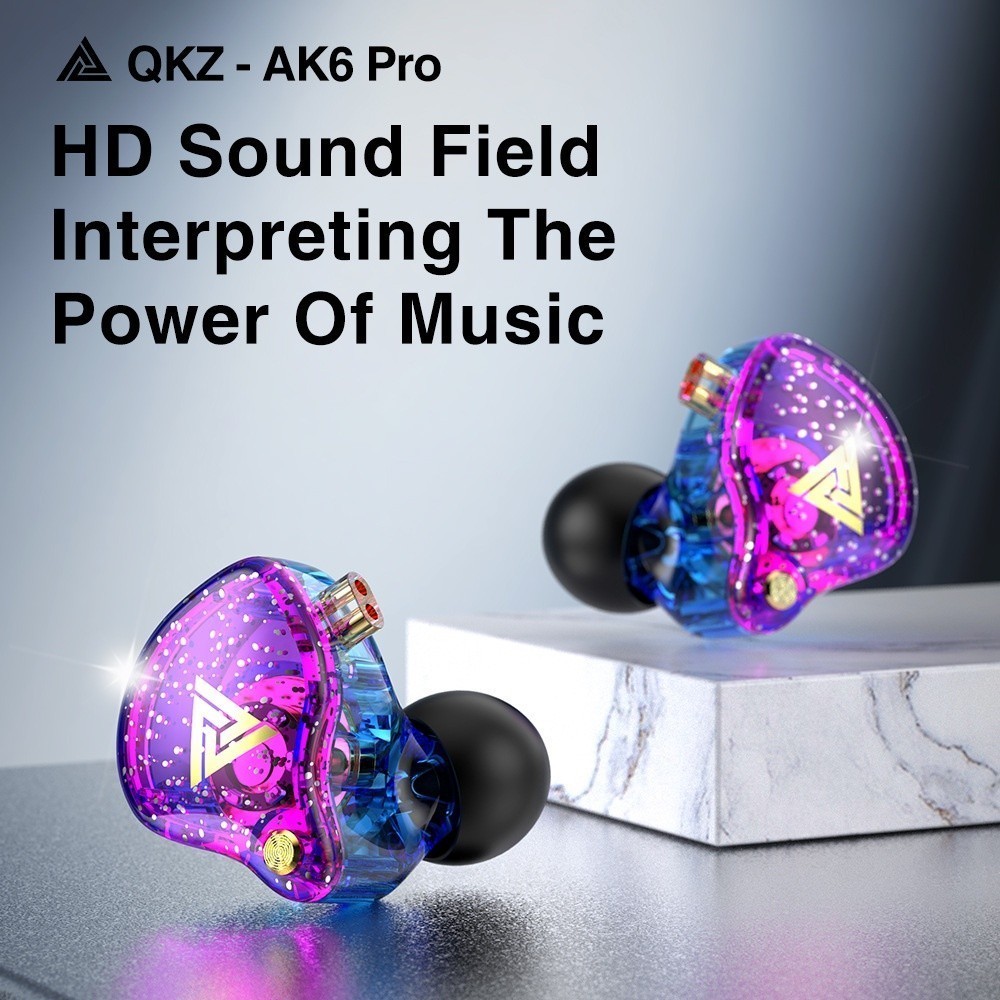 QKZ AK6 Pro Music Headset HiFi Detachable Computer Sports with Mic ...