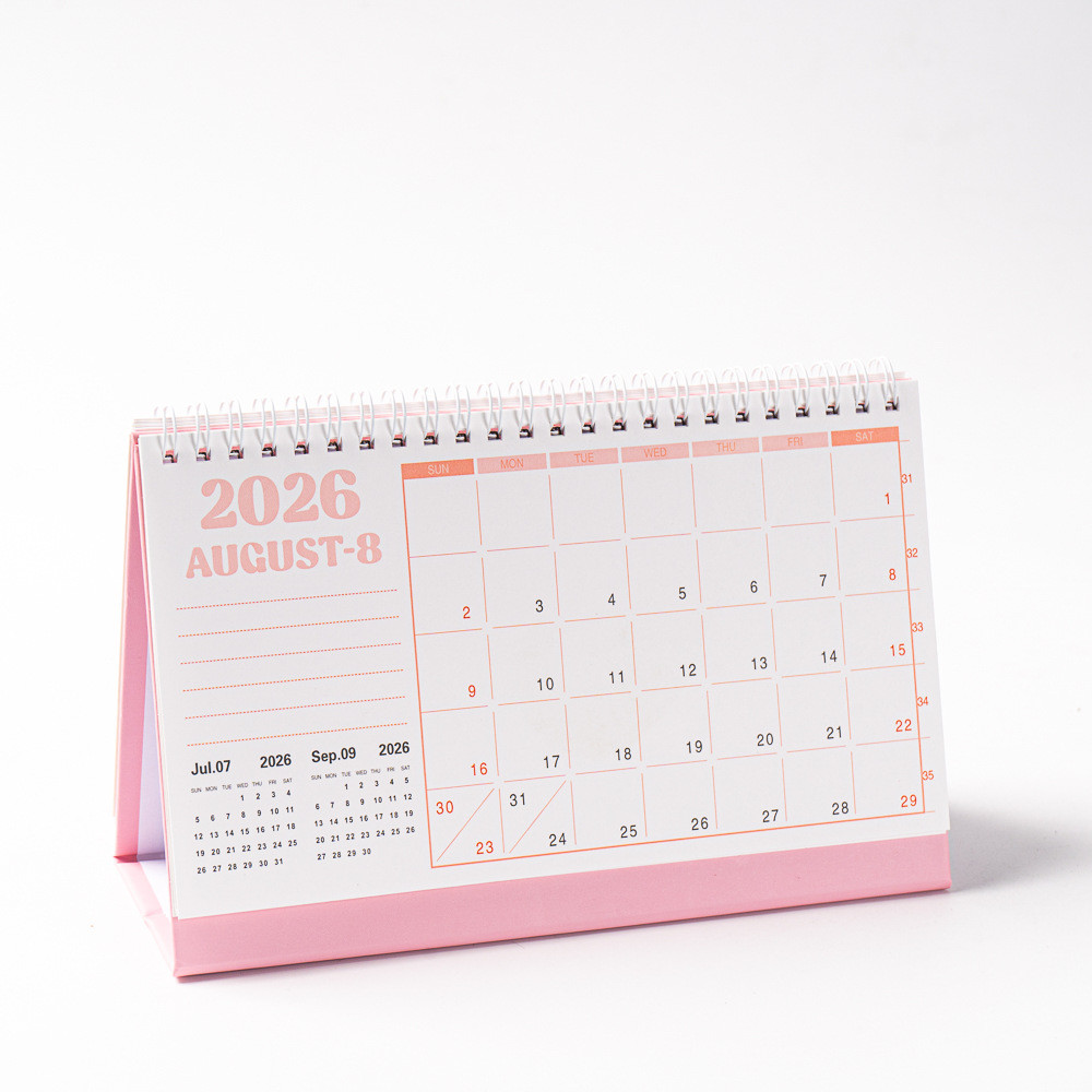 Waterproof Coil Style Desk Calendar Cute Simple Fresh Desk Calendar ...