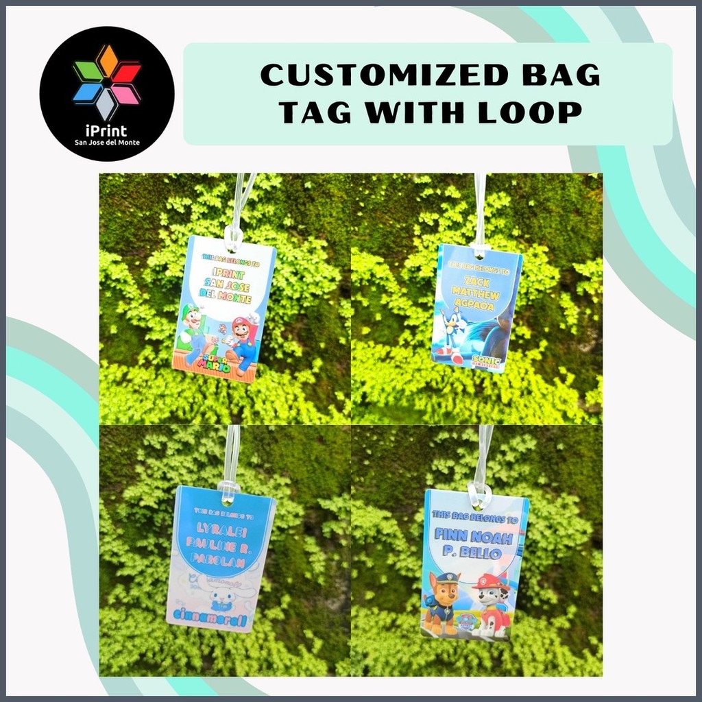 ☃ ♀ PVC Bag Tag ATM Size Back2back Print with Rubber Loops | Shopee ...