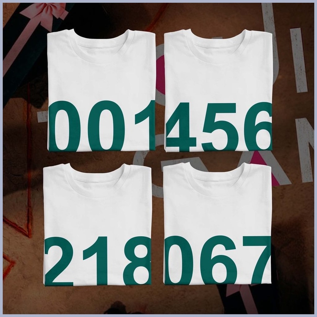 ๑ ∇ Squid Game Player Numbers Aesthetic Tees Unisex Tshirt CODE: GREEN ...