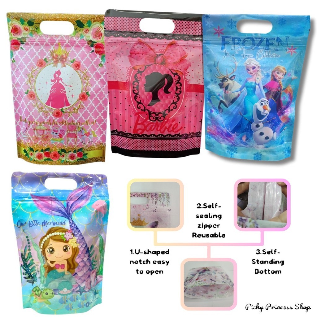 10pcs Party Lootbags for Kids Birthday Stand Favor Stand Ziplock Candy ...