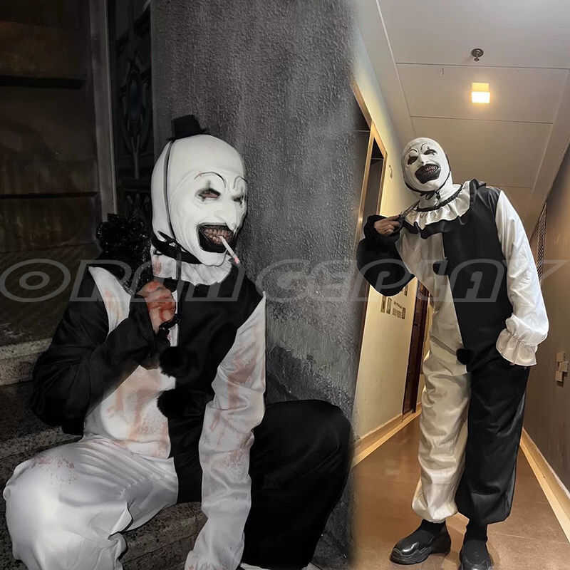 Terrifier Movie Art The Clown Cosplay Costume Evil Clowns Onesie ...