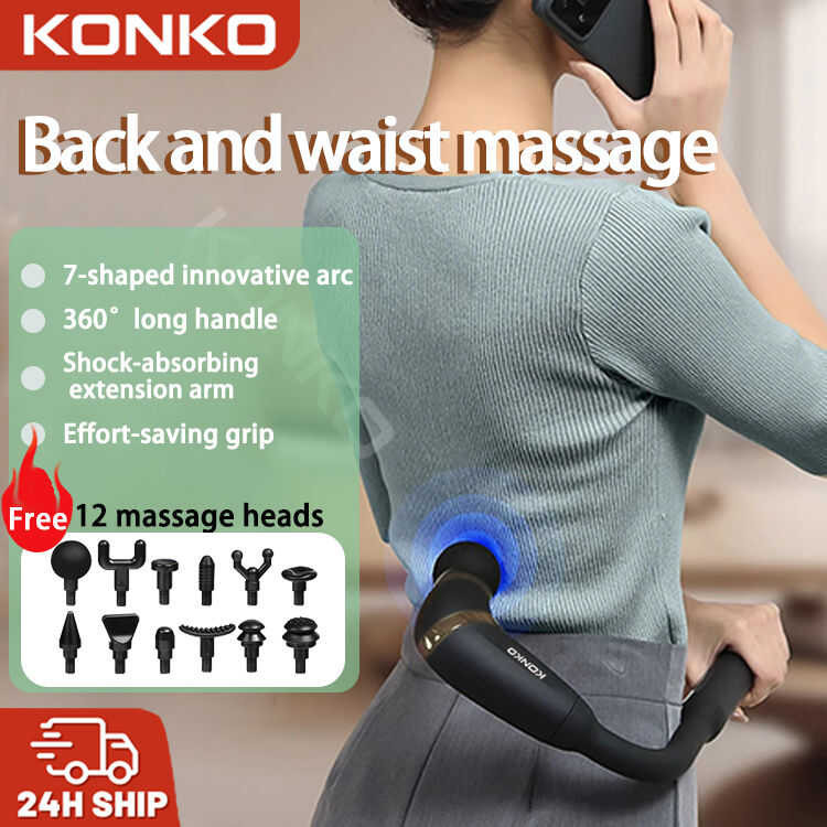 KONKO Extended Massage Gun With 12 Heads - Muscle Relaxation Handheld ...