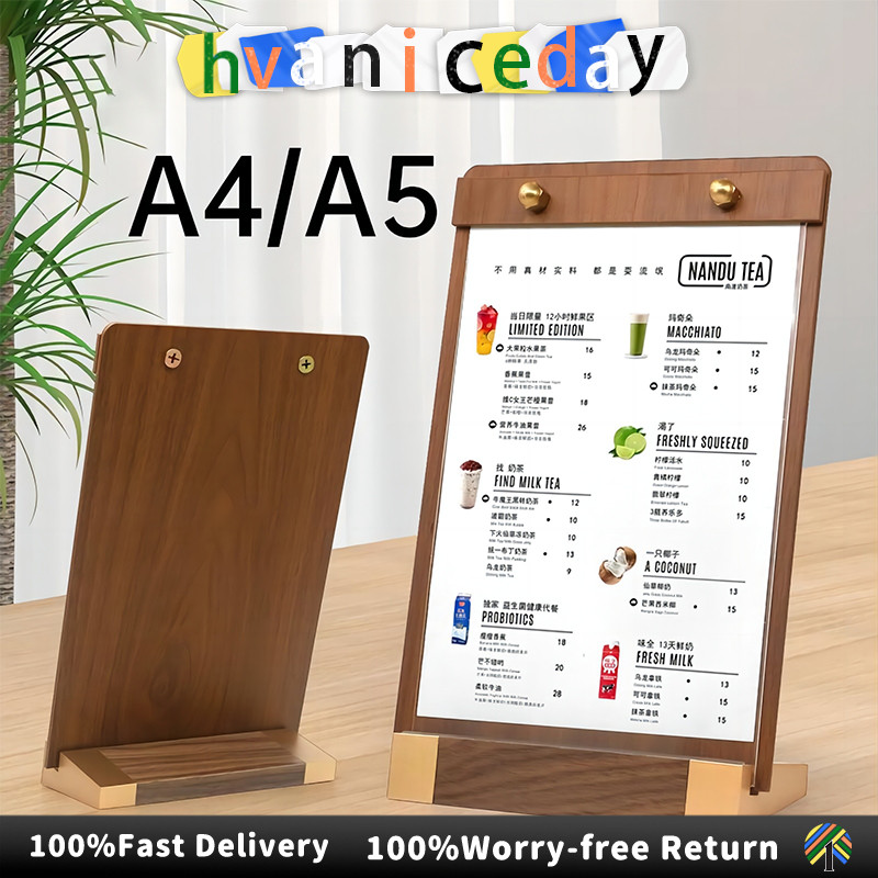 1Pack A4/A5 Restaurant Menu Display Board 8.5 x 11 Wooden Certificate ...