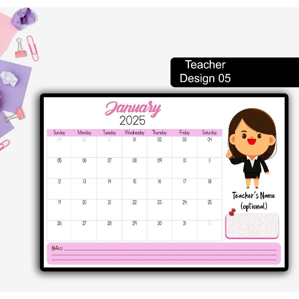 Big Size Year 2025 Calendar Planner for Teacher (A3 Size) | Shopee ...