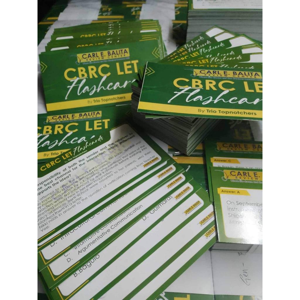 CBRC LET FLASH CARDS for GENERAL EDUCATION Licensure Examination for ...