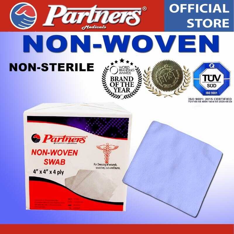 PARTNERS Non-Woven SWAB 4 X PLY - 100 Pcs/Pck (Non-Sterile) | Shopee ...