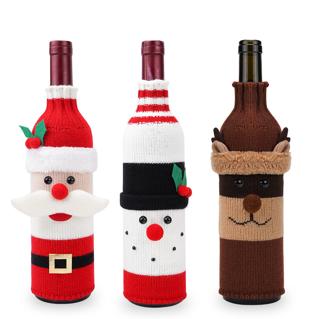 Sincecu Champagne Wine Knitted Fabric Bottle Cover Red White Brown ...