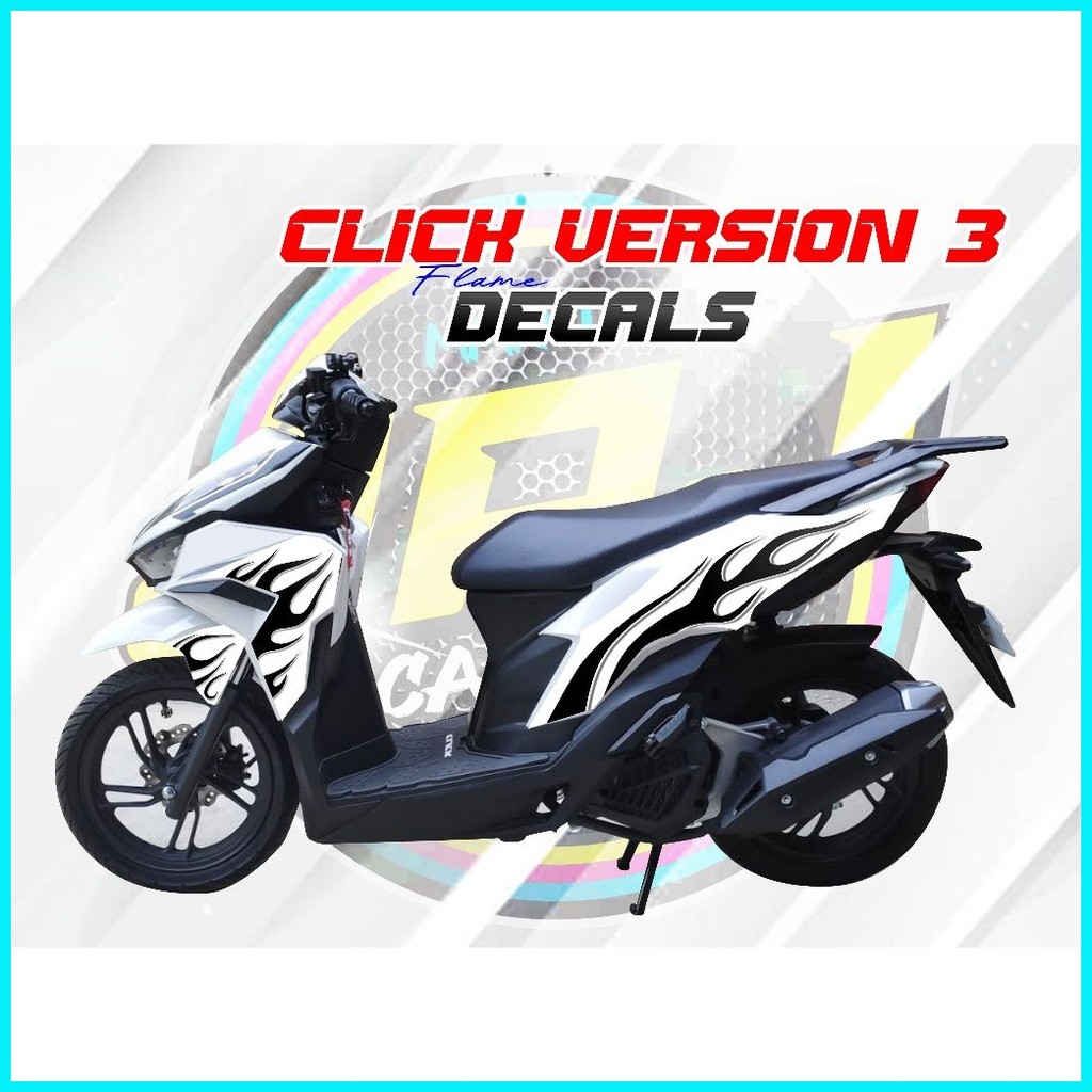 Honda Click version 3 New Flame Decals Sticker | Shopee Philippines