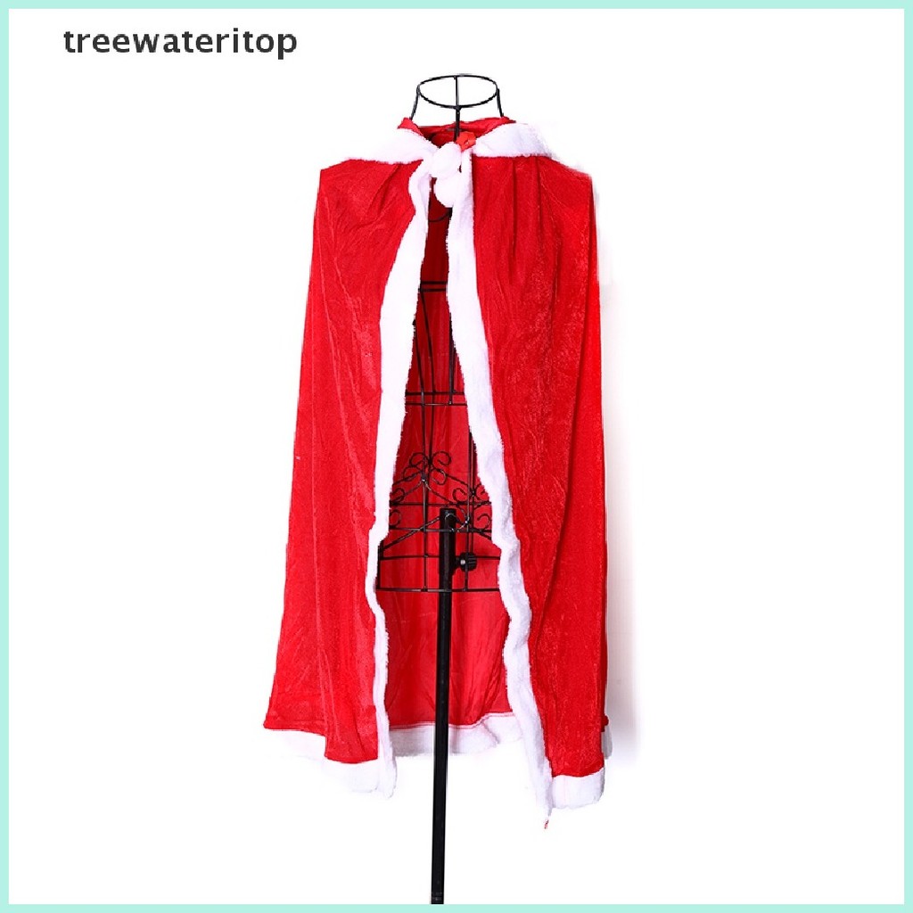 ritop Women Christmas Santa Claus Cloak Costume Red Cape Winter Hooded ...