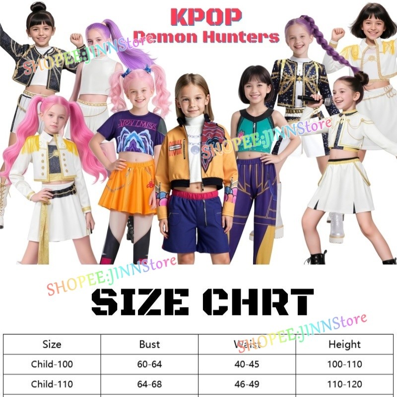 -JINN-Kid Size KPOP DEMON HUNTERS RUMI ZOEY MIRA Cosplay Costume&Wig ...